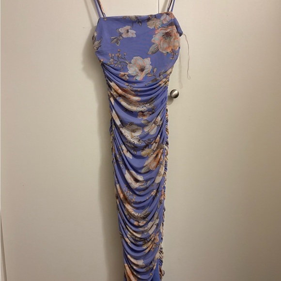 privy | Dresses | Privy Blue And Cream Ruffled Tiered Maxi Dress | Poshmark